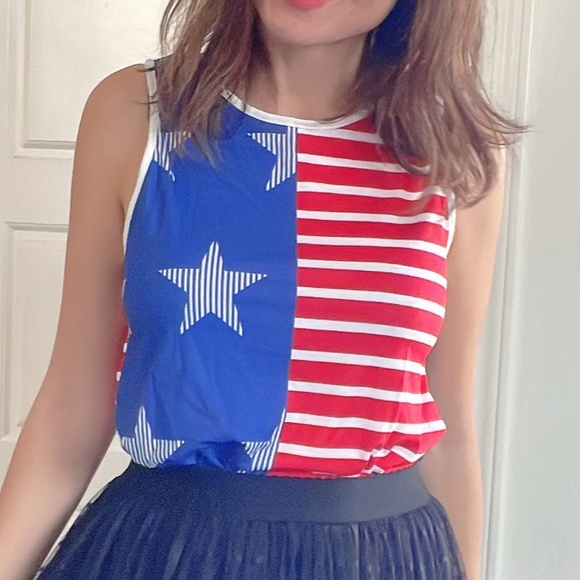 Tops | Stars Stripes Print Festive Tank Top | Poshmark